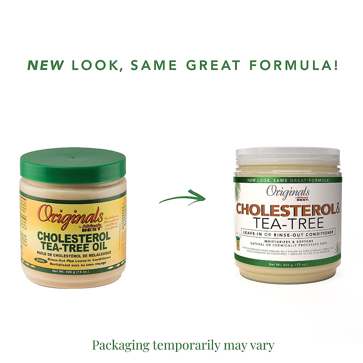 Originals by Africa's Best Cholesterol Tea Tree Oil, Rinse-Out Plus Leave in Conditioner, Repair and Revitalize Damaged, Dry, Overprocessed Hair, 15 oz