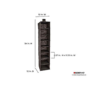 ClosetMaid 31454 8-Shelf Hanging Closet Organizer, Gray