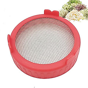 BAIRONG Mason Jar Screen Lids for Sprouting | Wide Mouth Mason Jars Lids | Alfalfa and Mung Bean Sprouts, Stainless Steel Mesh Screen Jar Strainer Sprout Lid for Broccoli Seeds, Alfalfa Adj
