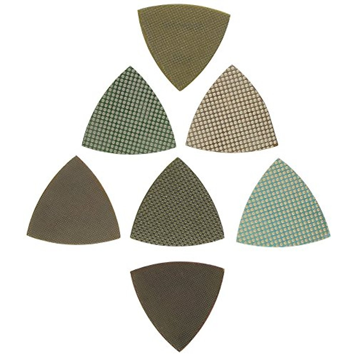 Toolocity 3TRIOSET 3-Inch Triangle Diamond Polishing Pads for Oscillating Multi Tools, Set of 7