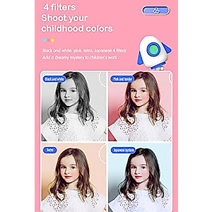 Kids Camera Vlogging Camera Video Digital DV Camera MP3 for Boys Girls Mini Gift 16x Zoom Photography (No Card,Blue)