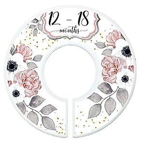 Mumsy Goose Nursery Closet Dividers Closet Organizers Baby Girl Clothes Dividers Blush Pink Black Floral