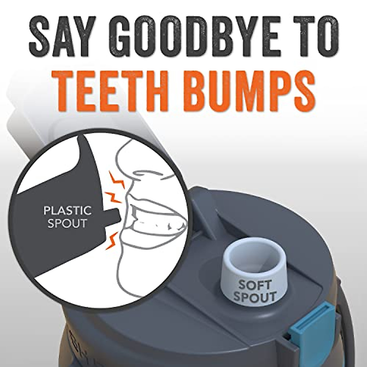 High Sierra, [2 PACK BPA FREE, 64 OZ Insulated Water Jug, [Silicone Spout – NO MORE TEETH BUMPS] Built-in Fence Anchor, Keeps Iced Water Cold for Hours, EXTRA LARGE Sports Bottle with 1.89L Capacity