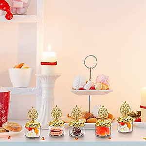 Mezchi 24 Pack Clear Favor Boxes with Gold Dome Lids, Plastic Dome Shaped Wedding Party Favor Candy Box, Decorative Candy Storage Containers for Chocolate, Cakes, Desserts, Snacks, Macaroons…