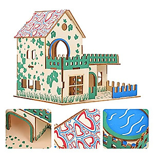 Balacoo Hamster Castle Pet Hamster Climbing Toy Small Pet Hut Wooden Hamster Cabin