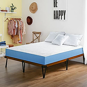 PrimaSleep 7 Inch Gel Infused Superior high-Density Memory Foam Mattress, CertiPUR-US® Certified, Blue, Queen