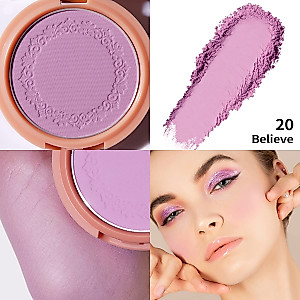 Oulac Purple Blush for Cheeks Blush Makeup| Highly Pigmented Cream Blush| Natural Matte Glow| Shape & Highlight Face| Cruelty-Free Blush with Rose Oil| N20 Believe 4.8g
