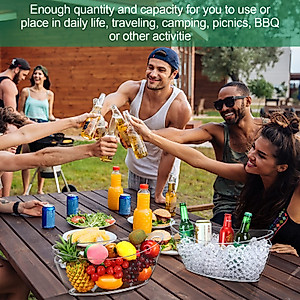 3 Pcs 5.5 Liter Clear Ice Bucket for Parties Clear Acrylic Champagne Bucket Beverage Tub Beverage Chiller Bin with Easy to Carry Handles for Wine Champagne Drink Party, Fits 3 Wine or 5 Beer Bottles