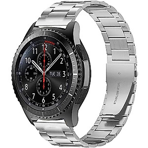 Omter Quick Release Watch Stainless Steel Band 22mm 20mm 18mm,Women Men Wacth Metal Bands Compatible with Samsung Galaxy Watch/Huawei Watch/Amazfit Stratos/Garmin Watch/Asus Zenwatch 2(Silver, 20mm)