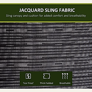 Outsunny 3-Seat Patio Swing Chair, Outdoor Swing Glider with Adjustable Canopy, Removable Thicken Cushion, and Weather Resistant Steel Frame, for Garden, Poolside, Backyard, Black