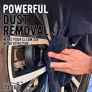 HOMEXCEL Microfiber Towels for Cars,Premium All-Purpose Cleaning Cloths,Lint Free,Scratch Free,Highly Absorbent Washing Towels Cleaning Rags for Kitchen,Car,Window,Glass,300GSM,16" x 16",6 Pack