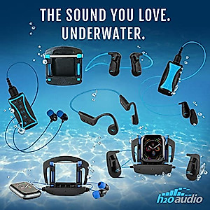 H2O Audio TRI Multi-Sport Waterproof Bone Conduction Headphones, Bluetooth Open Ear Headphones with Built-In MP3 Player -up to 6-Hour Battery Life, 8 GB -For Swimming, Running, Cycling, Hiking (Black)