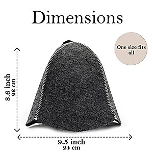 ASKOLD Ukrainian Sauna Hat Gray for Sauna Banya Bath House - Felt Sauna Hat Finnish Ukraine Sauna Hat Russian Banya Hat for Men Sauna Hat for Men