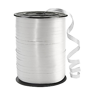 500 Yard Premium White Curling Ribbon, Curling Ribbon for Crafts,Curling Ribbon for Gift Wrapping, Balloon Ribbon, Balloon String, for Party Birthday Wedding Decoration, Art Crafts, Florist Flower