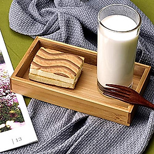 Rectangular Fruit Tea Food Serving Tray Japanese Style Bamboo Wooden for Restaurant Home 19.2 * 10.2 * 3cm