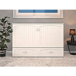 AFI Southampton Murphy Bed Chest with Charging Station, Queen, White
