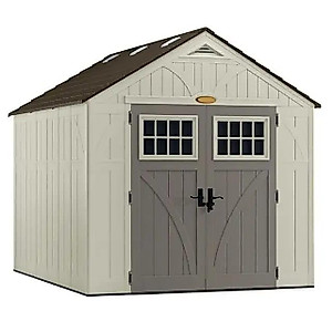 Generic Stroge Sheds 8`×10 Multi-Wall Panels for Outdoor Usage Garden Tools Stroge, Vanilla
