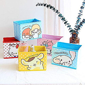 Kerr's Choice Collapsible Storage Bin Yellow Foldable Baskets | Kawaii Office Desk Room Decoration Cute Room Decor