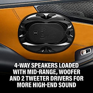 BOSS Audio Systems CH6940B Chaos Series 6 x 9 Inch Car Stereo Door Speakers - 500 Watts Max, 4 Way, Full Range Audio, Tweeters, Coaxial, Sold in Pairs…