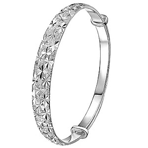 1Pc Women Jewelry Sterling Silver Bracelet Fashion Cuff Bangle Chain Bracelets Nice Gift for Women Mom Nice and Deft