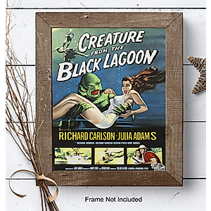 Creature From the Black Lagoon - 8x10 Vintage Hollywood Horror Movie Poster Wall Art Print - Creepy Classic Scary Movie Home Decor Picture for Man Cave, Boys Bedroom, Teens Room - Gift for Men