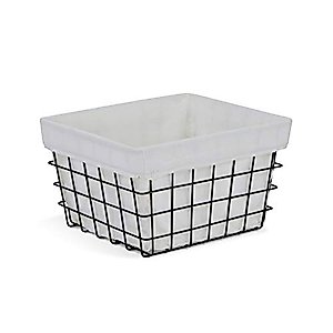 Cheung's 16S003 Lined Metal Wire Rectangular Storage, Black