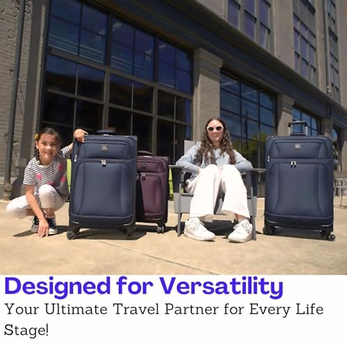 Skyway Epic Softside Large Checked Luggage - Lightweight Suitcase with Wheels | TSA Approved Travel Bag | Spinner Suitcase | Large Luggage Set with Telescoping Handle, 28 inch, Surf Blue