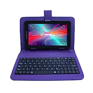 LINSAY 7" 2GB RAM 32GB Android 12 Tablet with Purple Keyboard