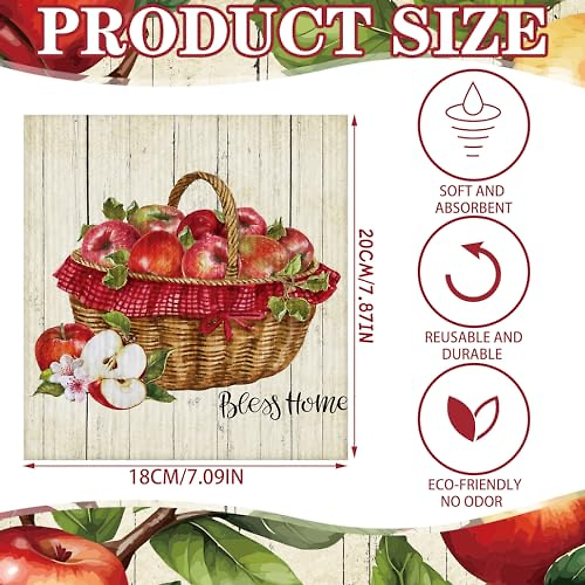 Sunnyray 24 Pcs Swedish Kitchen Dish Cloths Kitchen Towels Reusable Sponge Cleaning Cloths Wipes Absorbent Washable Dish Rags for Bathroom Cleaning(Red and Green,Novelty Style)