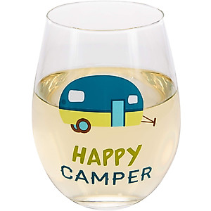 Pavilion - Happy Camper - 18 Oz Stemless Wine Glass