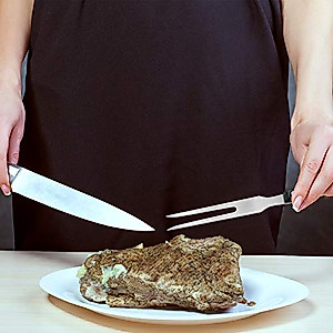 2 Pieces Carving Fork Pot Forks Stainless Steel Meat Serving Fork with Plastic Handle 10.6 Inch Serving Grill Fork Black Handle Barbecue Fork for BBQ Kitchen Turkey Roast Dinner Party Festival