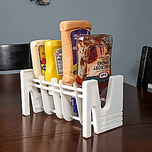 Home-X Upside Down Condiment Bottle Holder Rack, The Perfect Kitchen Top Organizer that Prevents Waste and Uses Every Last Drop of Your Favorite Condiments