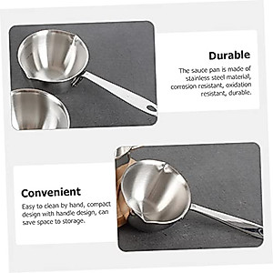 Veemoon Chocolate Milk 3pcs and Stick Pouring Pour Stainless Warmer Stockpot Kitchen Korean Spout Non Handle Soup Cookware Stovetop Melting Cooking Pot Stove Ml Saucepan Boiling Turkish Coffee Pot