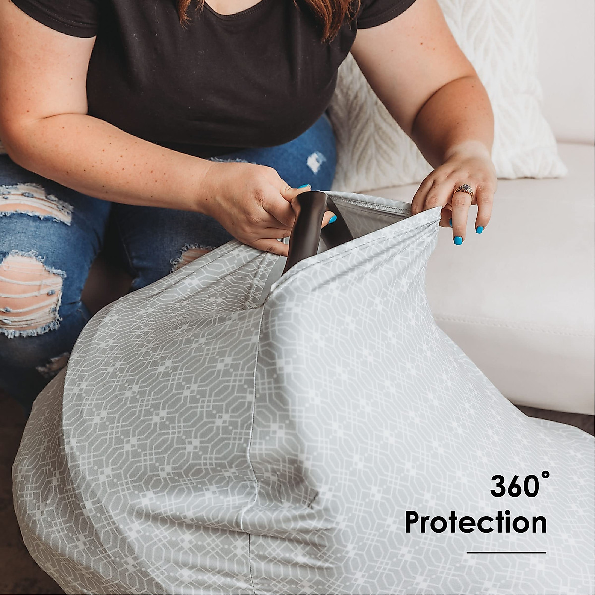 Nursing Covers for Breastfeeding Infant Car Seat Cover Easy-Use Baby Accessories (Anc01)