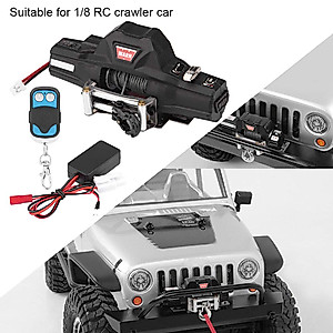Drfeify RC Model Vehicle Dual-Motor Winch,1/8 Scale Accessory with Remote Controller