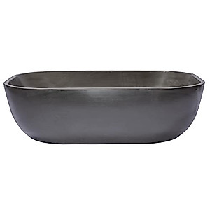 Eden Bath Rounded Corners Rectangular Concrete Vessel Sink (Charcoal)