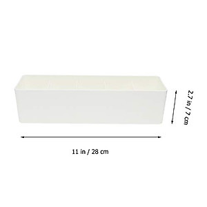 HEALLILY 1Pc 5 Grids White Plastic Storage Box Uncluttered Designs Dividers for Underwear Plastic Underwear Storage Box Accessory of Plastic Underwear Organizer Sets for Home Travel Trip