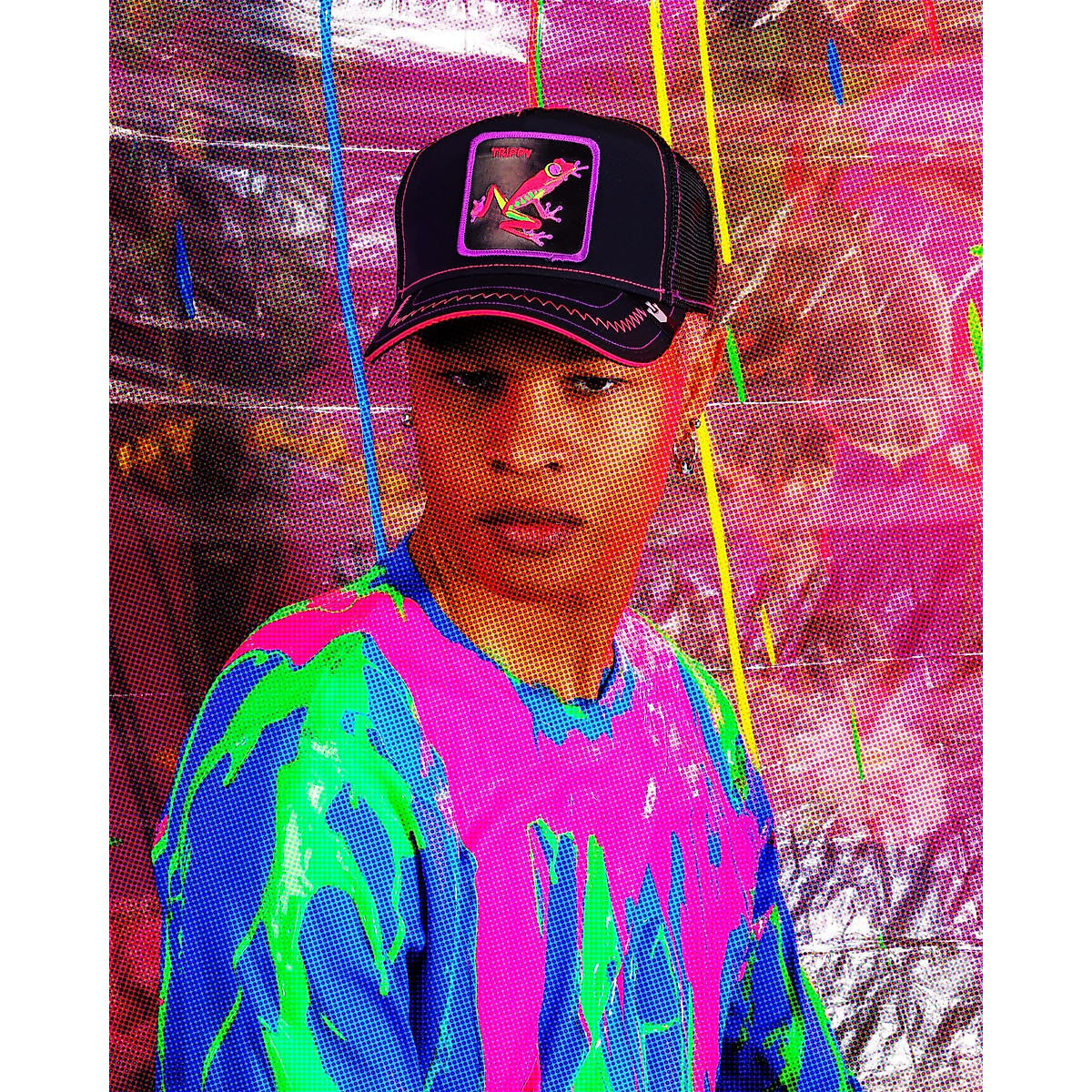 Goorin Bros. The Farm Drip Collection Unisex Adjustable Trucker Hat, Black (TRIIIPPPY), One Size