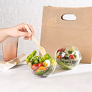 Restaurantware Thermo Tek 12 oz Clear Plastic Sphere Salad Container - with Dome Lid - 5 1/4" x 5 1/4" x 4 1/2" - 50 count box