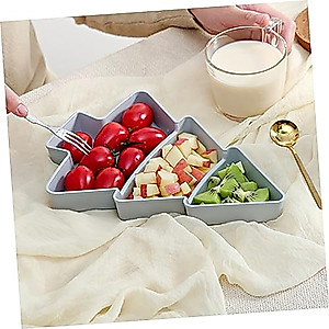 NOLITOY 4 Pcs Christmas Tree Afternoon Tea Dessert Plates Christmas Serving Tray Christmas Accessory Compartment Serving Plate Holiday Snack Sushi Plates Ceramics Cookie Plastic