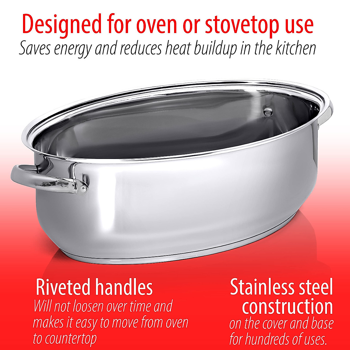 Precise Heat KTROAST3 Roaster, 20 inches, Stainless Steel