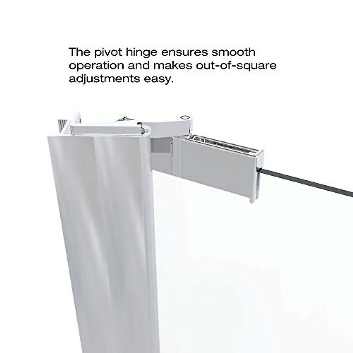 Basco Armon 31.75 to 33.25 in. width, Semi-Frameless Pivot Shower Door, Clear Glass, Chrome