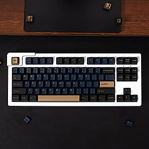 169 Keys Double Shot Keycaps Cherry Profile Blue Samurai Keycaps for 61/64/87/104/108 Cherry Mx Switches ISO ANSI Layout Mechanical Keyboard