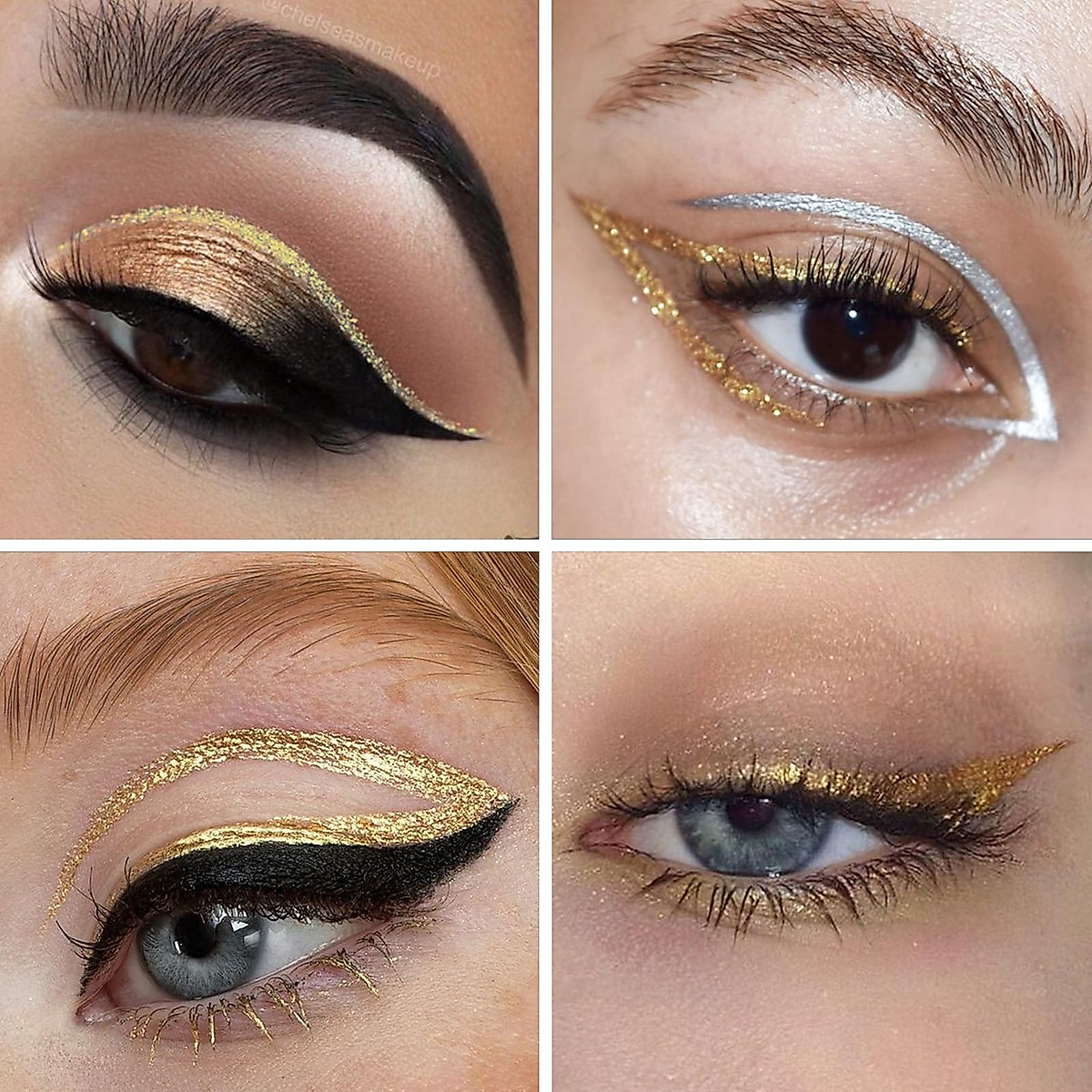 Docolor Waterproof Eyeliner Pen Super Slim Liquid Eyeliner Eye Liner Gel (Gold)