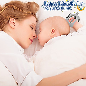 3 Packs Panda Baby Teething Toys for Babies 3 Months+ Silicone Baby Never Drop Teething Toys Anti Dropping Wearable Teething Mittens Baby Teether Baby Chew Toys for Babies Sucking Needs