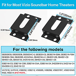 tiebutie Soundbar Wall Mount for Vizio Sound Bar Mount Mounting Bracket for Vizio Rear Speaker Mount - Space Saving Bracket for Vizio Soundbar Wall Mount Under or Above TV