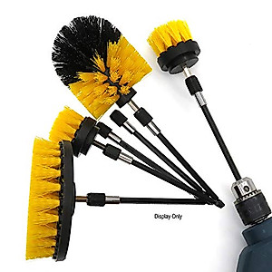 Auto Detailing Drill Brush Set, 4pcs Wheel Cleaner Brushes, Car Cleaner Wash Brush Supplies Kit for Tire, Car Mats, Floor Mat, Bathroom and Auto Power Scrubber Brush Cleaning Sets.