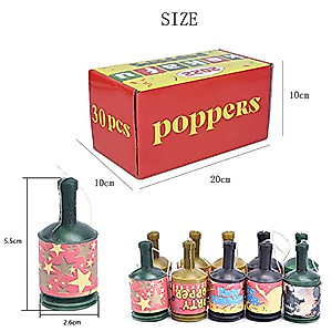 30Pcs Kids Mini Party Confetti Poppers Streamers Party Poppers for Wedding, Birthday, Graduation, Baby Shower kids toy Halloween Confetti Poppers for Party Supplies, Christmas New Year Decorations
