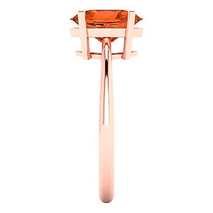 Clara Pucci 2.0 ct Oval Cut Solitaire Red Simulated Diamond Wedding Bridal Designer Anniversary Engagement Ring Real 14k Rose Gold