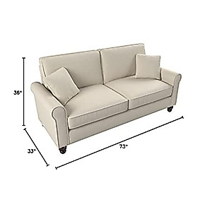 Bush Furniture Hudson Sofa, 73W, Cream Herringbone
